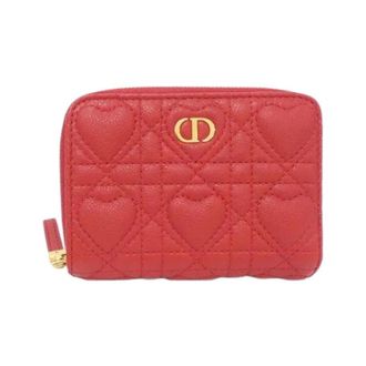 Dior Portefeuille Caro en cuir Pre-owned - Femme - Pre-owned - Rouge - Taille: ONE Size