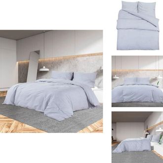 vidaXL Ensemble de housse de couette Gris 220x240 cm Coton - Housses De Couette - Literie - Drap Housse - Linge De Lit - Décoration Chambre