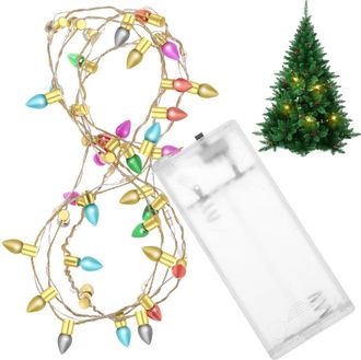 DOITOOL Weihnachts-miniatur-kugelbirnen, Lichterkette, Led-puppenhaus-lichterkette, Mini-weihnachtsdekorationen Für Festliche Weihnachtsbaum-feengarten-zubehö