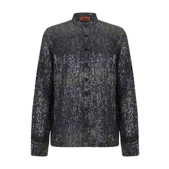 Missoni Chemise M&eacute;tallis&eacute;e Noire - Femme - Blouses et Chemises - Multicolore - Taille: 40 FR