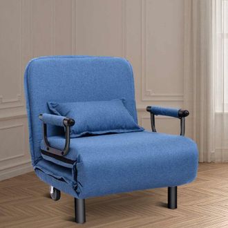 Costway 3 in 1 Schlafsessel, Schlafsofa klappbar, Klappbett, Chaiselongue, Klappsessel, Sofabett, mit Verstellbarer Rueckenlehne, inkl. Kissen, ideal fuer