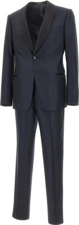 Emporio Armani Homme, Costumes, Bleu, Taille: M Costume crois&eacute; &agrave; revers ch&acirc;le