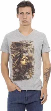 Trussardi Homme, Tops, Gris, Taille: 3XL Action Cotton T-Shirt