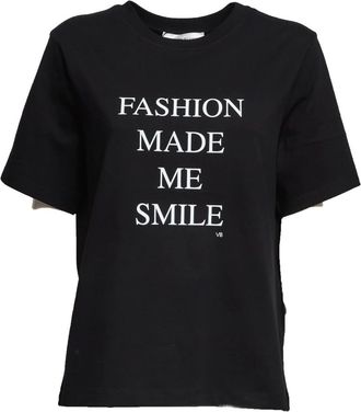 Victoria Beckham Femme, Tops, Noir, Taille: 42 FR T-shirt &agrave; Manches Courtes et Col Rond