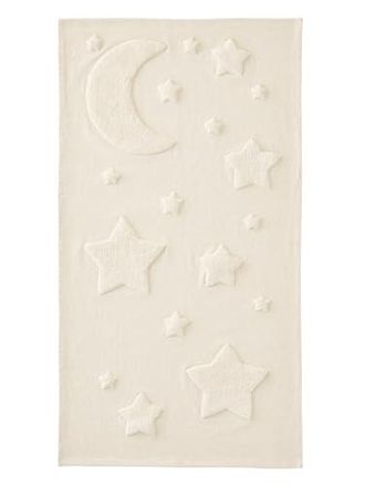 Vertbaudet Tapis Rectangle Relief Lune et &eacute;toiles Beige TU
