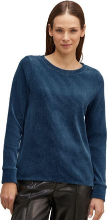 Street One Damen A320683 Langarmshirt Gestreift, Atlantic Blue, 40