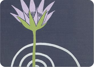 Fabulous 4 Platzsets mit Unterseite aus Kork, Tourbillon, Lotusmotiv, japanisches Motiv, groß, 39,5 x 28,5 cm