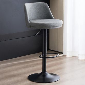 Generic Moderner, Verstellbarer Barhocker aus PU-Leder - Drehbarer, armloser Tresenhocker f&uuml;r K&uuml;cheninsel, Esszimmer oder Fr&uuml;hst&uuml;cksecke - Ergonomische R&uuml;cken