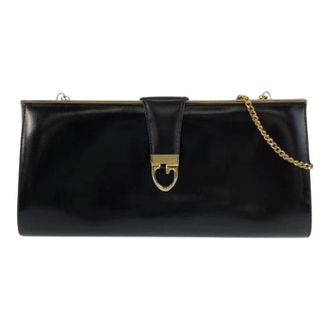 Gucci Sac bandouli&egrave;re en cuir Pre-owned &agrave; cha&icirc;ne - Femme - Pre-owned - Noir - Taille: ONE Size