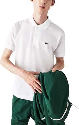 Lacoste Herren Polo-Shirt Kurzarm L1212, Männer Polo-Hemd,2 Knopf,Regular Fit,Weiß,7