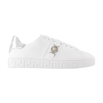 Versace Wei&szlig;e Leinwand Sneakers - Freebio Hf - - Shoes - Herren - Wei&szlig; - 45 EU