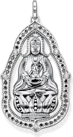 Thomas Sabo Madonna Anh&auml;nger Schwarz Wei&szlig; Silber - - Accessories - unisex - Grau - ONE SIZE