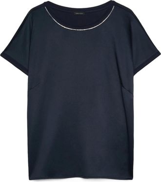 Fiorella Rubino Femme, Tops, Bleu, Taille: 42 FR T-shirt bi-mati&egrave;re avec appliqu&eacute;s lumineux