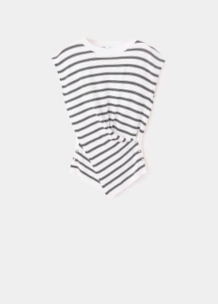 Mango Pull en maille fine drap&eacute; blanc - Femme - XS - MANGO