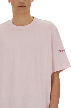 Paul Smith Embroidered Organic Cotton T-shirt - Pink