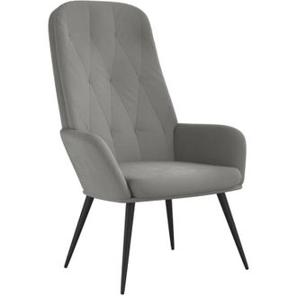 vidaXL Vidaxl - Chaise de style r&eacute;tro avec rev&ecirc;tement en velours disponible en diff&eacute;rentes couleurs Couleur : Gris clair