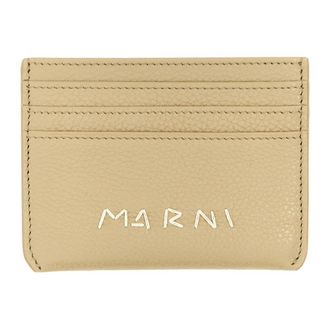 Marni Hammered Leder Kartenhalter - - Accessories - Herren - Beige - ONE SIZE