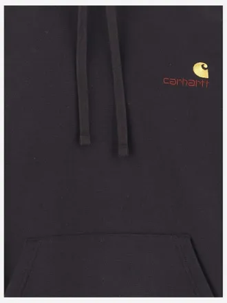 Carhartt Work in Progress Mens Cotton Sweatshirt With Embroidered Logo Black Sweatshirts Sweater