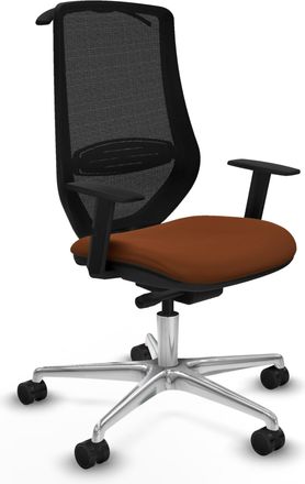 Piqueras y Crespo Verstellbarer Schreibtischstuhl mit 1D-Armen, h&ouml;henverstellbare Lendenwirbelst&uuml;tze, ausgestattet mit Syncro/Traslack und injiziertem Schaumstoff, Schw