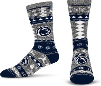 For Bare Feet Unisex-Erwachsene Ugly Holiday Sweater Crew NCAA Socken, Grau, Large