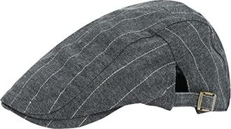 Generic B&eacute;ret &agrave; carreaux respirant pour homme et femme, ray&eacute; style r&eacute;tro britannique, casquette &agrave; visi&egrave;re pour femme, gris, taille unique