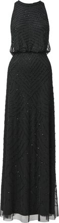 Adrianna Papell Damen - Langes Abendkleid - Beaded Halter Long Dress - Abend, Cocktail, Formell, Hochzeit, Anlass