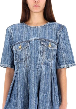 Ganni Organic Cotton Denim Dress - Blue
