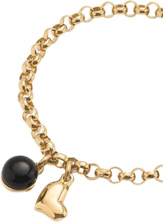 Uno De 50 UNO de 50 | Armband mit Herzanh&auml;nger und schwarzem Muranoglas | vergoldet mit 18 Karat Gold | handgefertigter Schmuck | Hergestellt in Spanien, Median