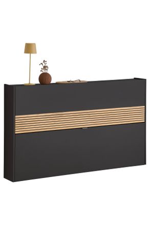 Voleo Schuhkipper, Graphit, Eiche, Metall, 140x83x18 cm, Made in Germany, Beimöbel erhältlich, hängend, Kleinmöbel