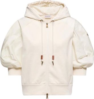 Moncler Femme, Sweatshirts et sweats &agrave; capuche, Beige, Taille: 40 FR Maglia Aperta Zip