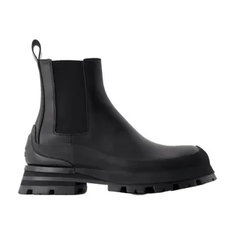 Alexander McQueen Mens Ankle Boot Black Calfskin
