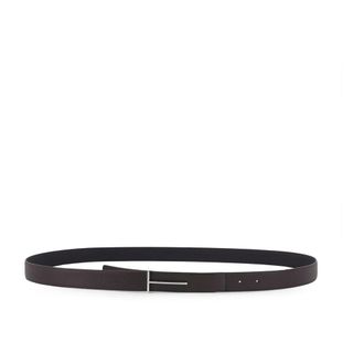 Tom Ford Homme, Accessoires, Brun, Taille: 105 CM Grain Leather Slim T Reversible Belt