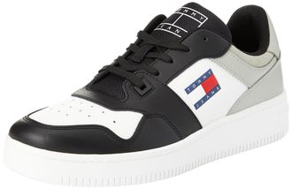 Tommy Jeans Herren Cupsole Sneaker Schuhe, Mehrfarbig (Faded Willow/Black), 44