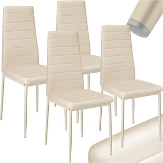 TecTake 4er Set Esszimmerstühle, Stuhl mit hoher Rückenlehne, 45 x 48 x 98,5 cm, Küchenstühle, Stühle für Esstisch, Esszimmer, Dining Table, Vorzimmer Möbel S
