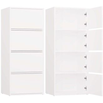 Topeshop ALMA - Commode 4 portes pour chambre 50x119x40cm - Blanc