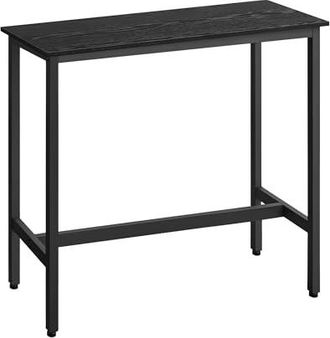 Vasagle Bartisch, Küchentisch, Küchentresen, rechteckiger Stehtisch, Metallgestell, 40 x 100 x 90 cm, einfacher Aufbau, schmal, Industrie-Design, ebenholzschw