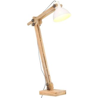 vidaXL Stehlampe Wei&szlig; Mango Massivholz E27 Vidaxl