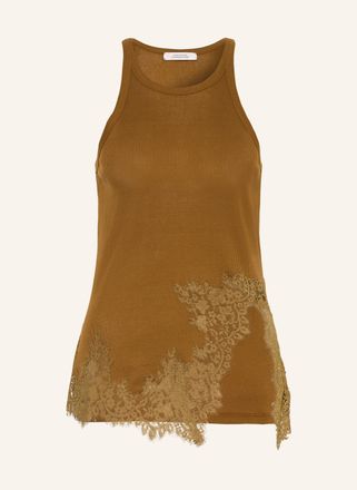Dorothee Schumacher Dorothee Schumacher Top Pure Sleekness Mit Spitze braun