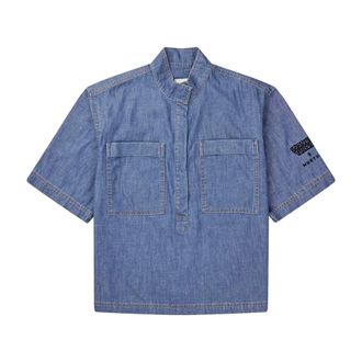 Munthe Femme, Blouses et Chemises, Bleu, Taille: 40 FR Chemisier en denim avec impression Tweety et Sylvester