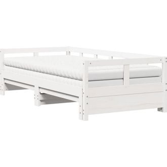 vidaXL Tagesbett Ausziehbar mit Matratzen 90x190 cm Massivholz Kiefer Vidaxl