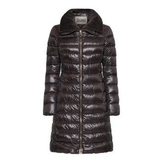 Herno Gepolsterte Daunenjacke mit Kunstpelz - - Jackets - Damen - Braun - S
