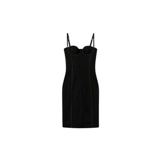Twinset Femme, Robes, Noir, Taille: 38 FR Abito longuette bustier ganci