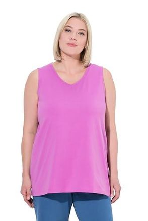 Ulla Popken Femme Grandes Tailles Top, Ligne A, Encolure V, sans Manches Rose Frais 54+ 807291807-54+