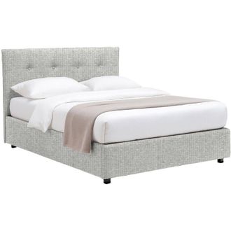 Dmora Boxspringbett Preston, Abziehbar, Grau