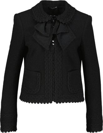 Maison Common Damen Blazerjacke mit Ripsschleife