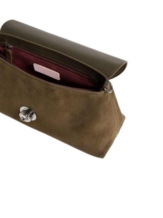 Coccinelle Womens Shoulder Bag Fango Bovine Split Suede Leather - Shoulder-Bags