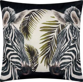 Riva Paoletti Leopardis Zebra gewebter Outdoor-Kissenbezug - Mehrfarbig - 50 x 50 cm