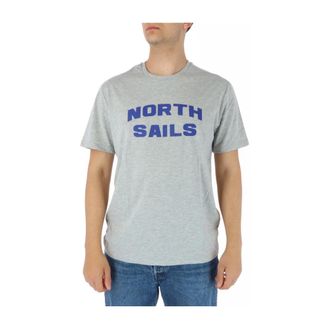 North Sails Wei&szlig;es T-Shirt mit Kurzen &Auml;rmeln und Rundhalsausschnitt - - Tops - Herren - Grau - M