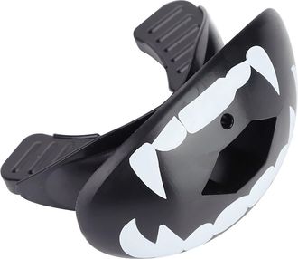 CHICIRIS Mundschutzetui in 4 Farben, Lebensmittelechter TPR-Mundschutz-Zahnschutz für Box- und Fußballsportarten (Schwarze und weiße Zähne)