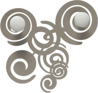 Arti e Mestieri Arti E Mestieri - Porte-manteau mural Orfeo 29x29 cm en fer sable avec boutons en bois - Design moderne et linéaire avec fixation murale - Fabriqué